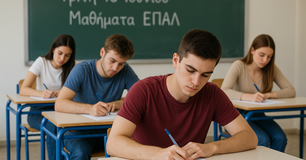 Πανελλήνιες 2025 σήμερα Τρίτη με μαθήματα ΕΠΑΛ: Το alfavita.gr ενημερώνει πρώτο για τα θέματα ...